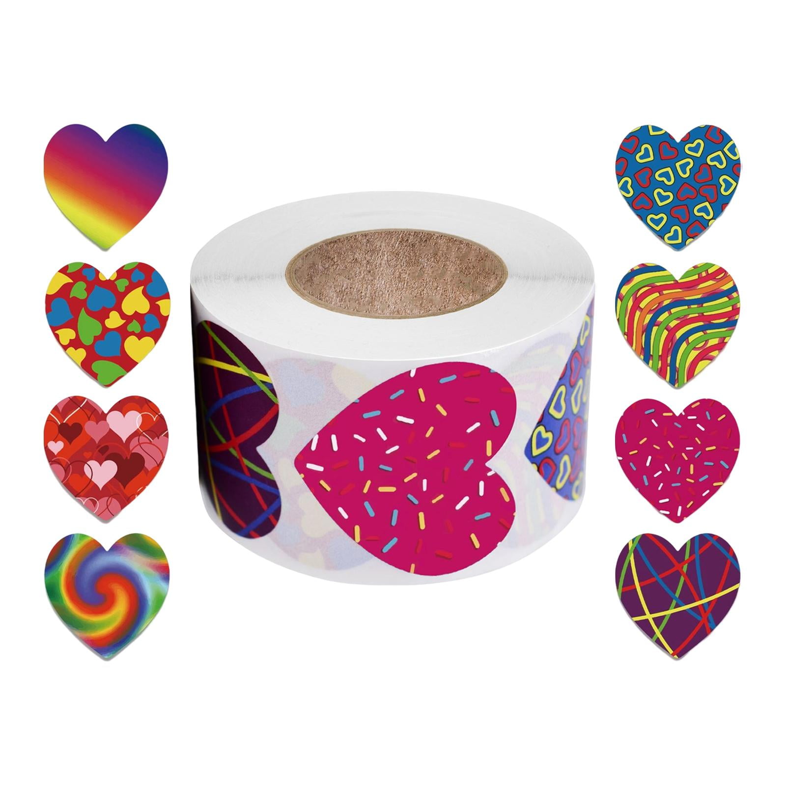 500 Pieces Funky Heart Stickers, Self Sticky Decorative Sticker Labels ...