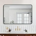 Noble House 30"x40" Rectangular Bathroom Wall Mirror, Metal Frame with ...