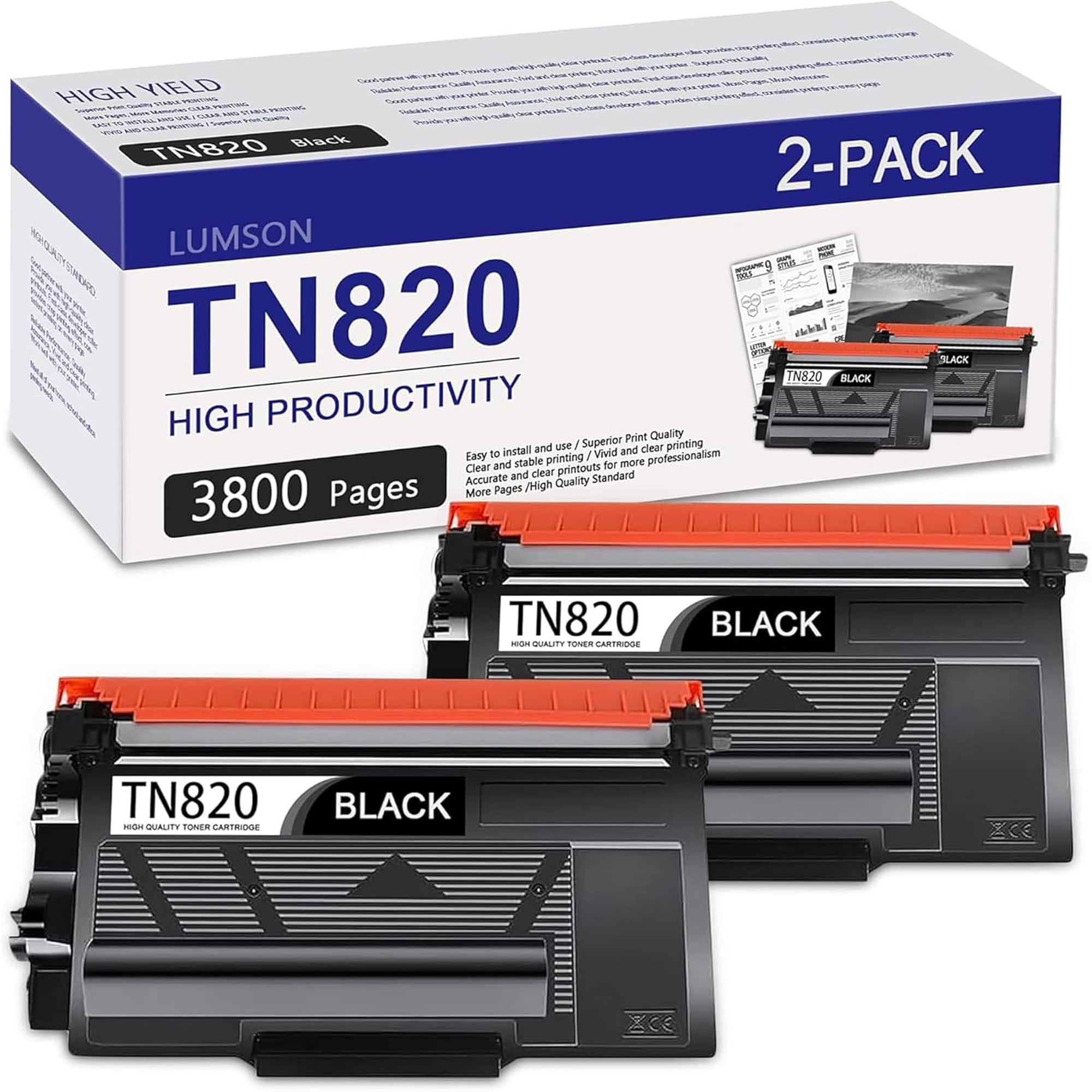Click here for Yantong Tn820 Toner Cartridge 2 Pack Replacement F... prices