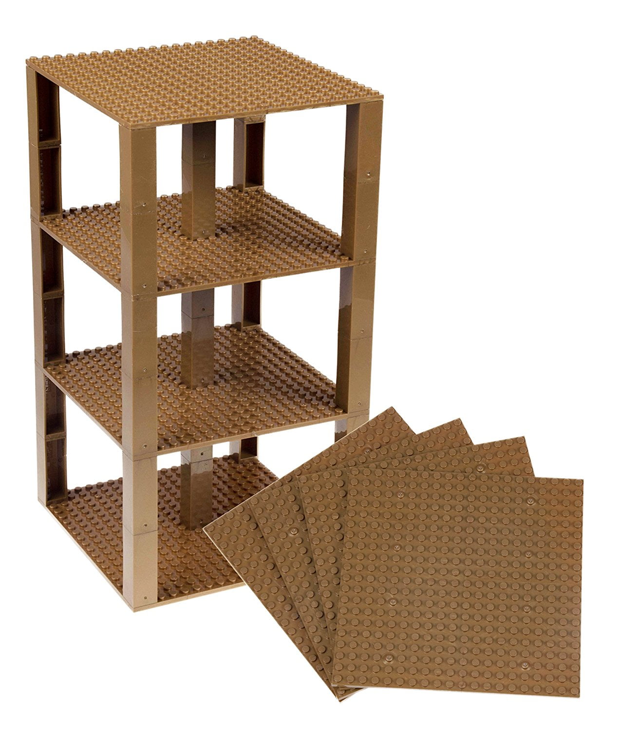 Premium Bronze Stackable Base Plates - 4 Pack 6" x 6" Baseplate Bundle ...