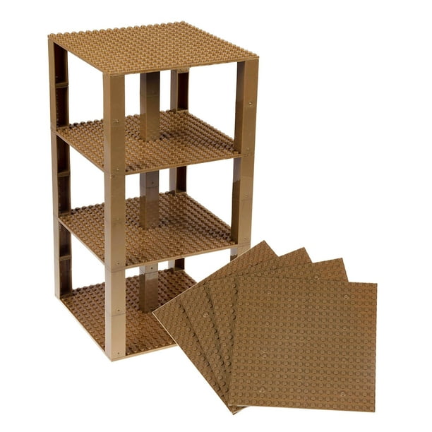 Premium Bronze Stackable Base Plates - 4 Pack 6" x 6" Baseplate Bundle ...