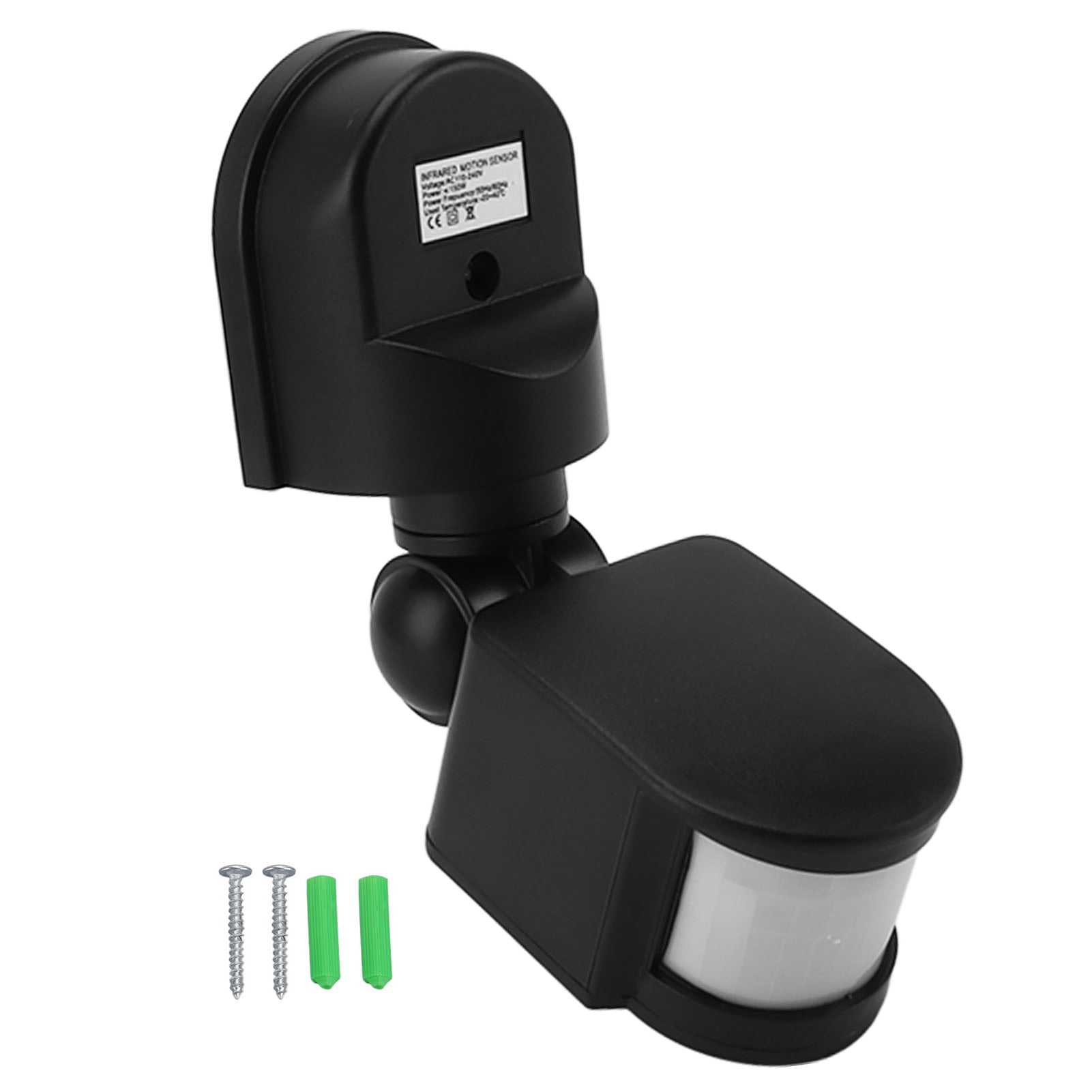 Black Wall Mounted Motion Sensors Automatic Dusk to Dawn 110V‑240V AC ...