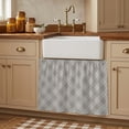 Beige Grid Cabinet Curtain, Modern Minimalist Classic White Fine Lines ...
