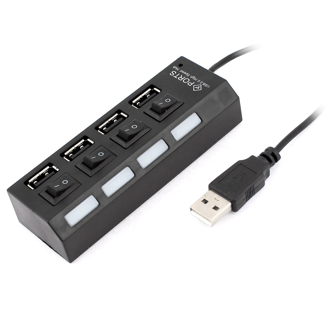 USB Connector LED 4 Port USB2.0 Hub Expander Adapter for Computer ...