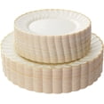 60PCS Sage Green Scalloped Plastic Plates with Gold Rim, Includes 30PCS ...