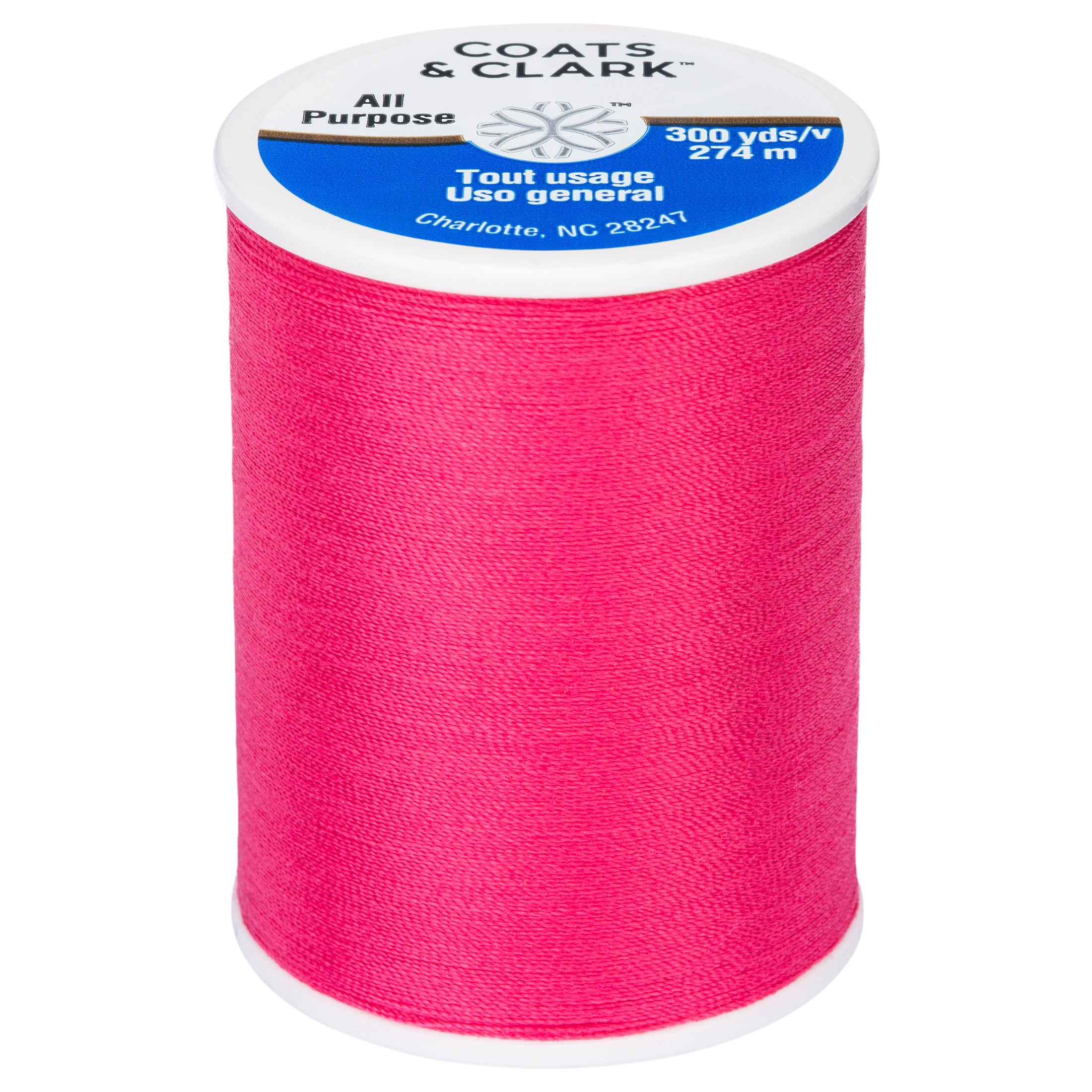 Coats & Clark All Purpose Bright Rose Polyester Thread, 300 Yards ...