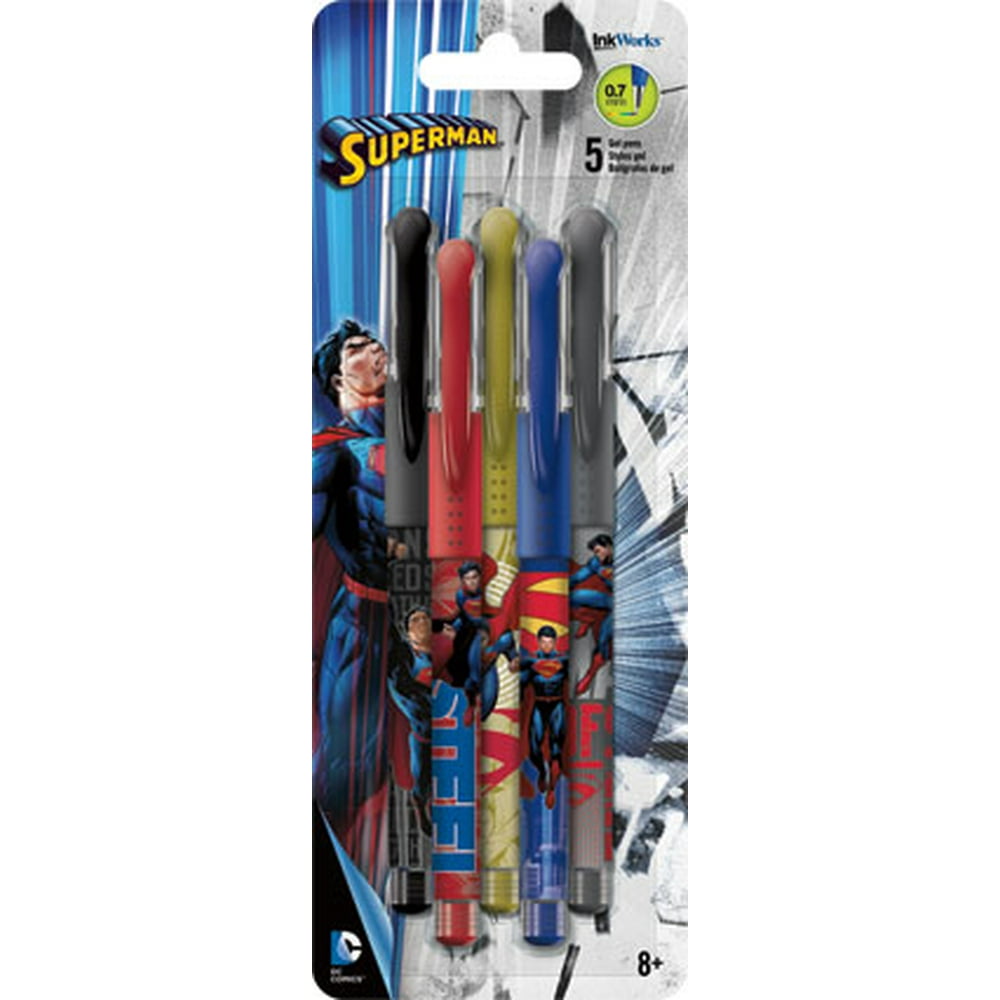 Colored Gel Pens - DC Comics - Superman - 5pk New Stationery iw1764 ...