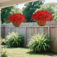 11"Artificial Flowers for Outdoors Fake Spring Flowers UV Resistant No ...