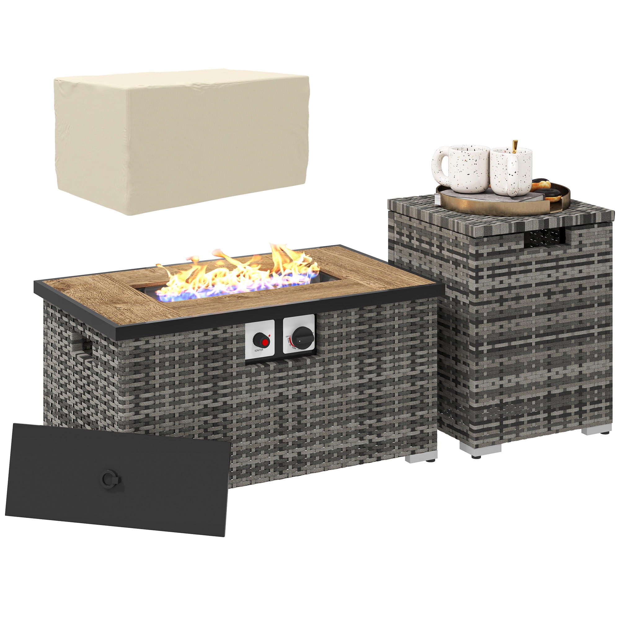 Click here for Outsunny 32 Propane Fire Pit Table With Propane Ta... prices