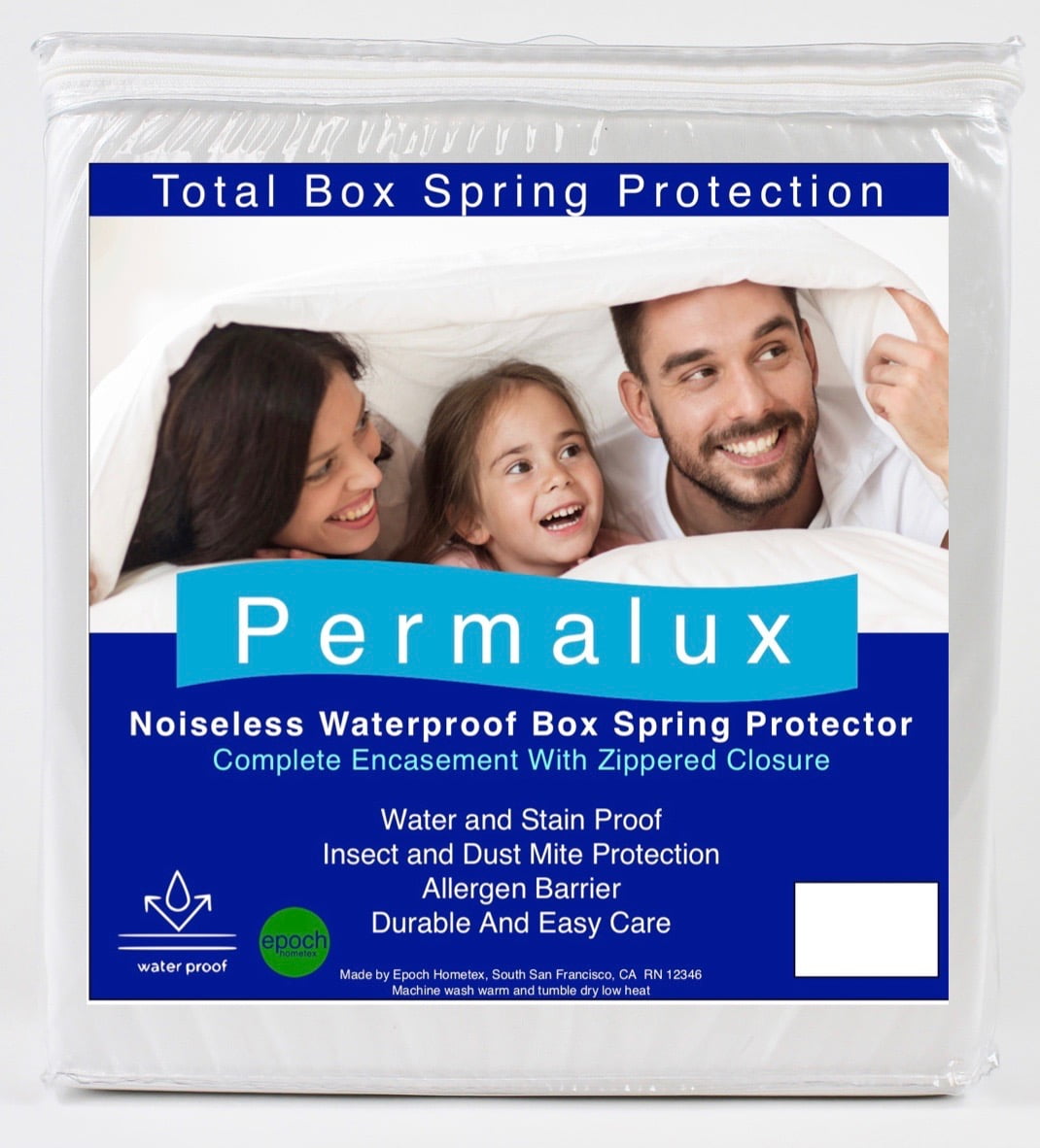 Permalux Waterproof Box Spring Protector Featuring Antibmicrobial, Anti ...
