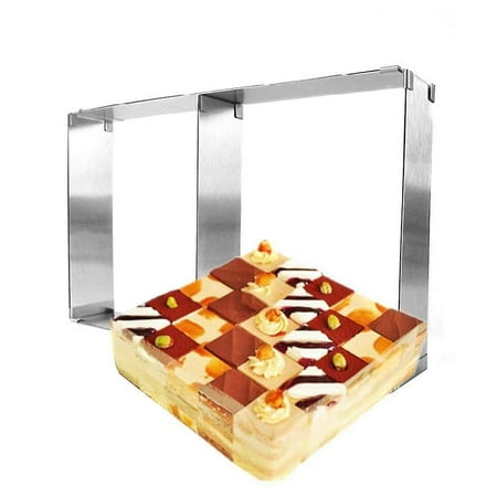 Set Of 2 Adjustable Rectangular Stainless Steel Molds | Walmart Canada