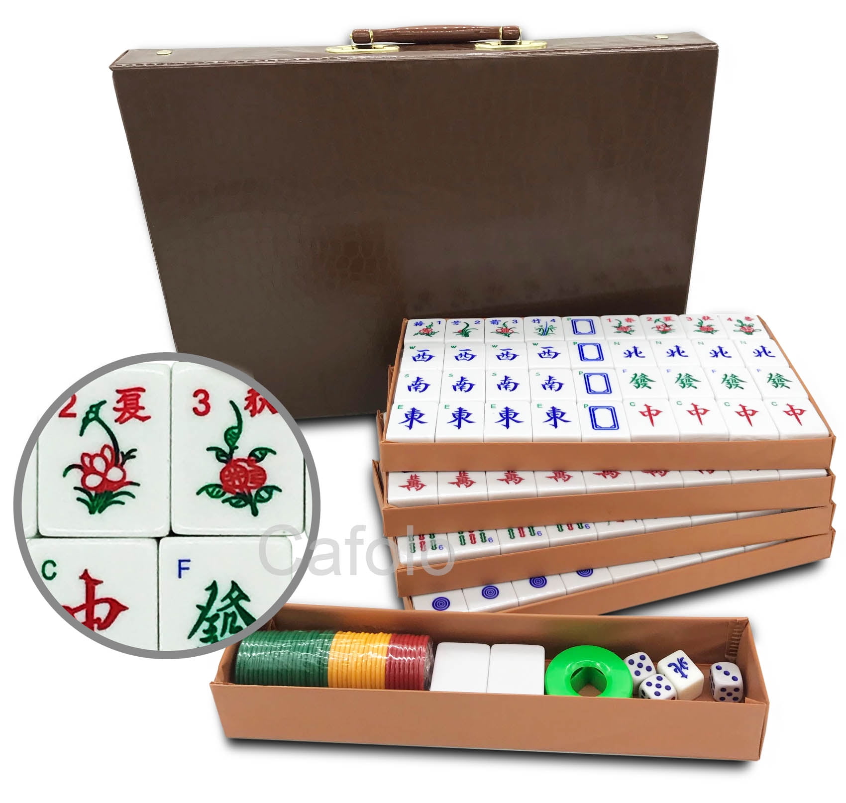 Chinese Mahjong X-Large 144 Numbered Tiles 1.5" Large Tile with ...