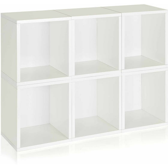 Way Basics Eco Stackable Modular Storage Cubes Plus, White, 6-Pack ...