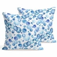 Blue Bubbles Pillow Covers Set of 2, Watercolor Gradient Bubble Summer ...