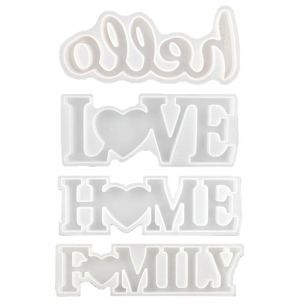 Word Sign Molds 4 Pieces Resin Molds DIY Craft Home Desk Room Decor ...