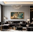 Affixzi Tree of Life Textured Canvas Wall Art, Gold Sun and Moon Cosmic ...