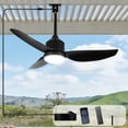 52/42 Inch, 3-Blade Outdoor Ceiling Fan, IP54, Black, Remote + APP ...