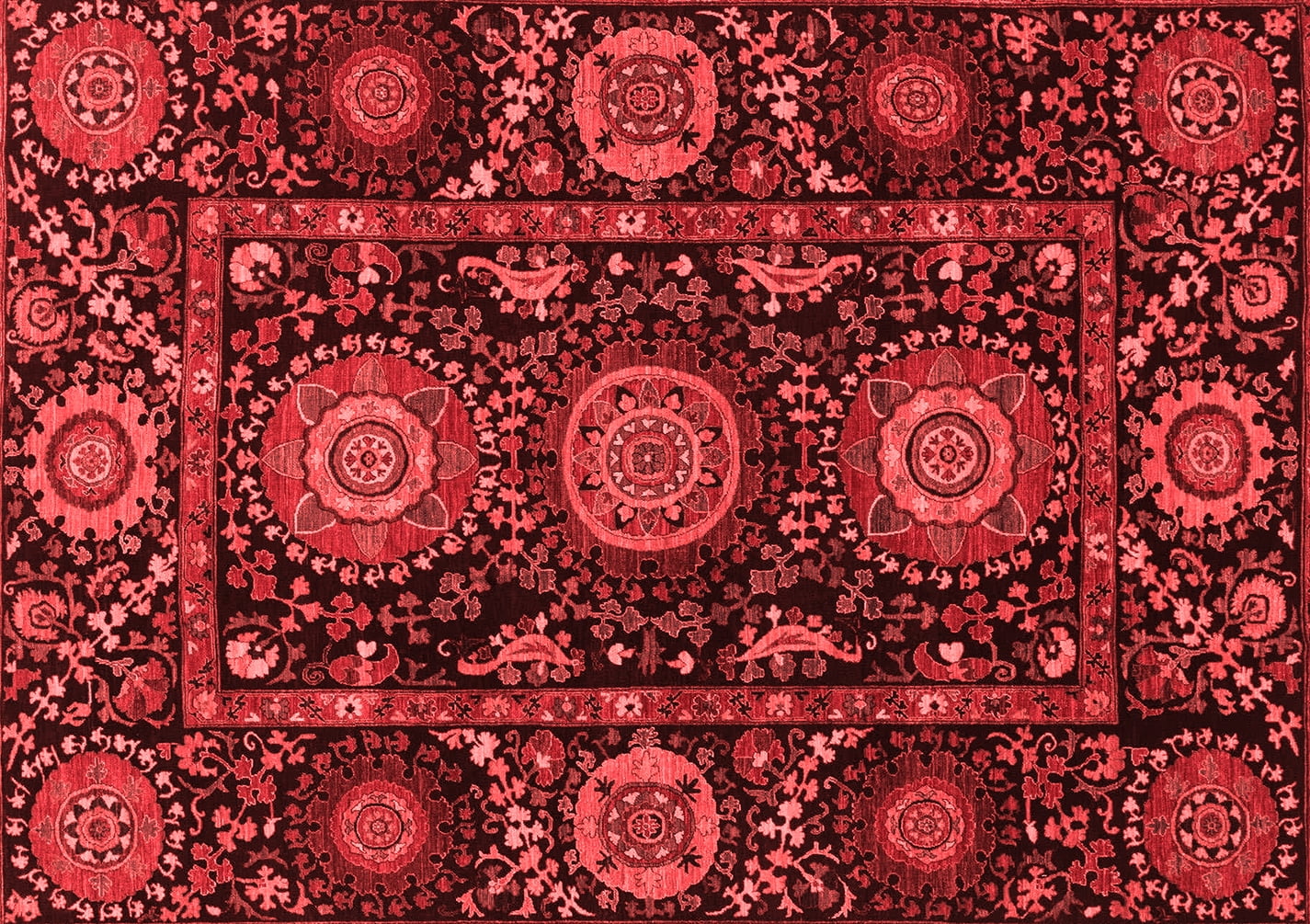 Ahgly Company Indoor Rectangle Abstract Red Modern Area Rugs, 5' x 7 ...