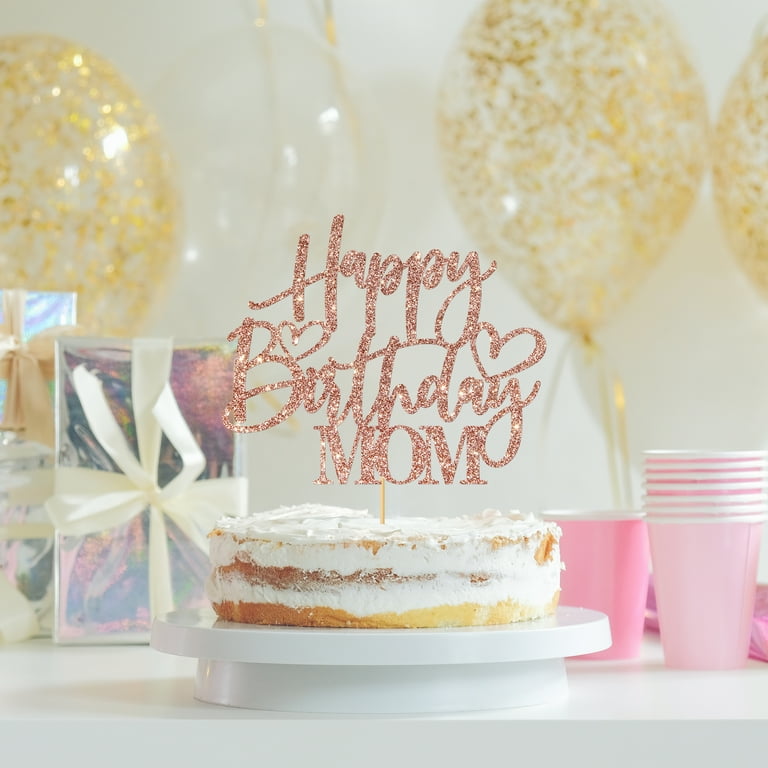 Happy Birthday Mom Cake Clipart Happy Birthday Mum Cake Topper Glitter