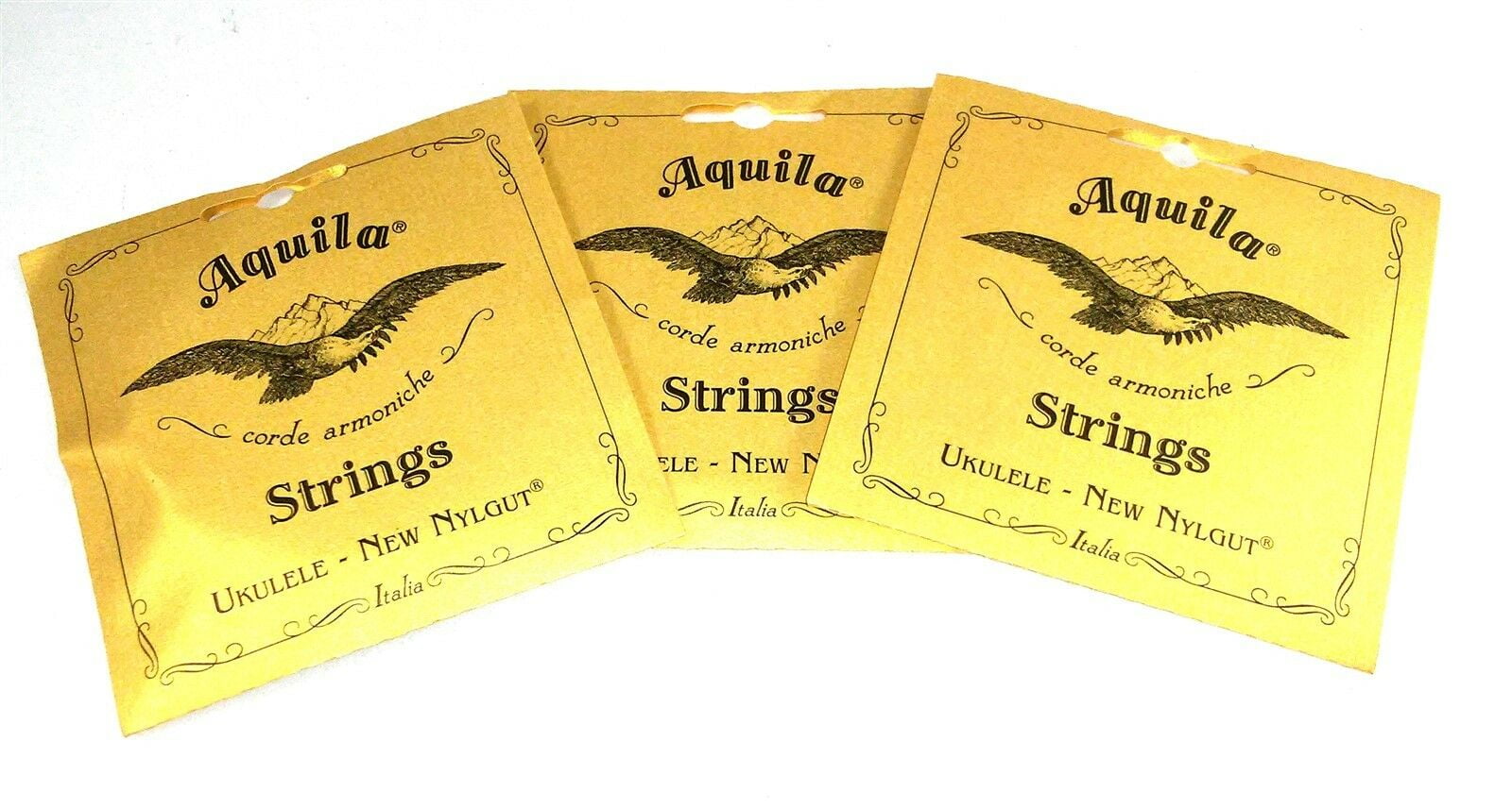 Aquila Ukulele Strings 3 Pack Concert Regular Nylgut Made in Italy ...
