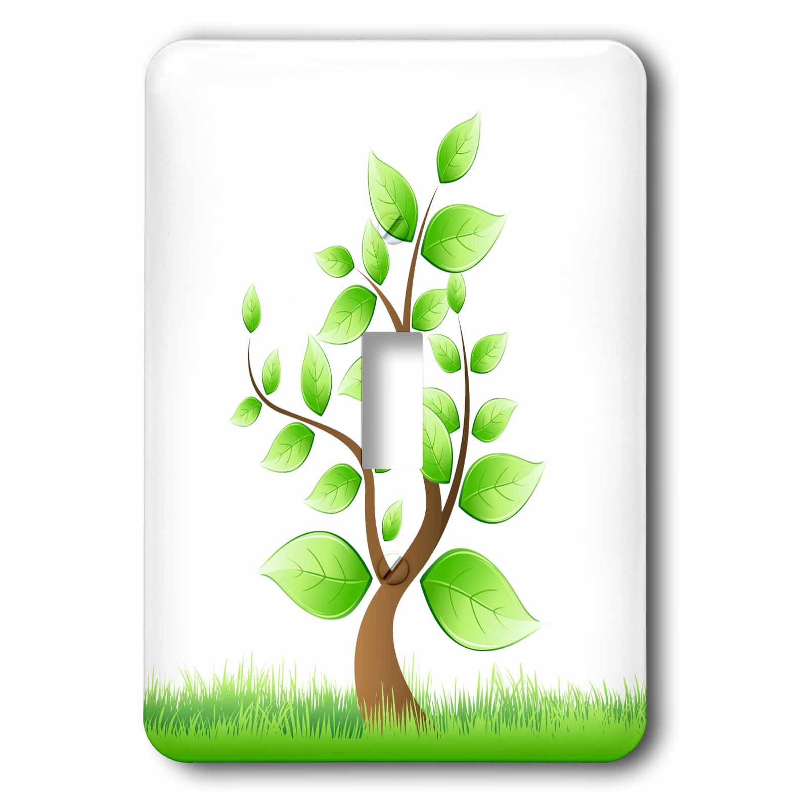 Cute Wavy Tree With Green Leaves single toggle switch lsp-78631-1 ...