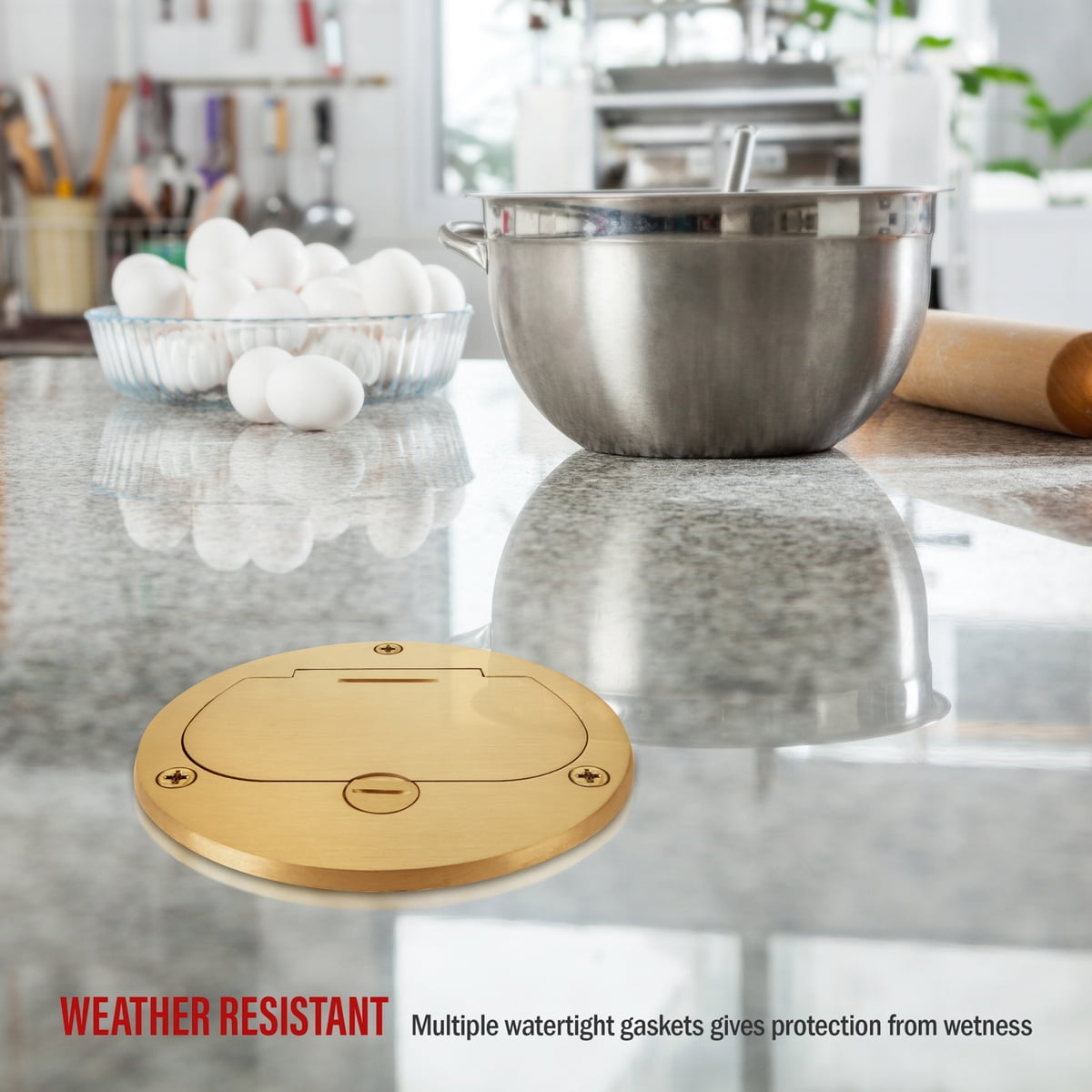 Buy ENERLITES Flip Lid Floor Box Cover, 4 Diameter, 20A Tamper-Weather ...