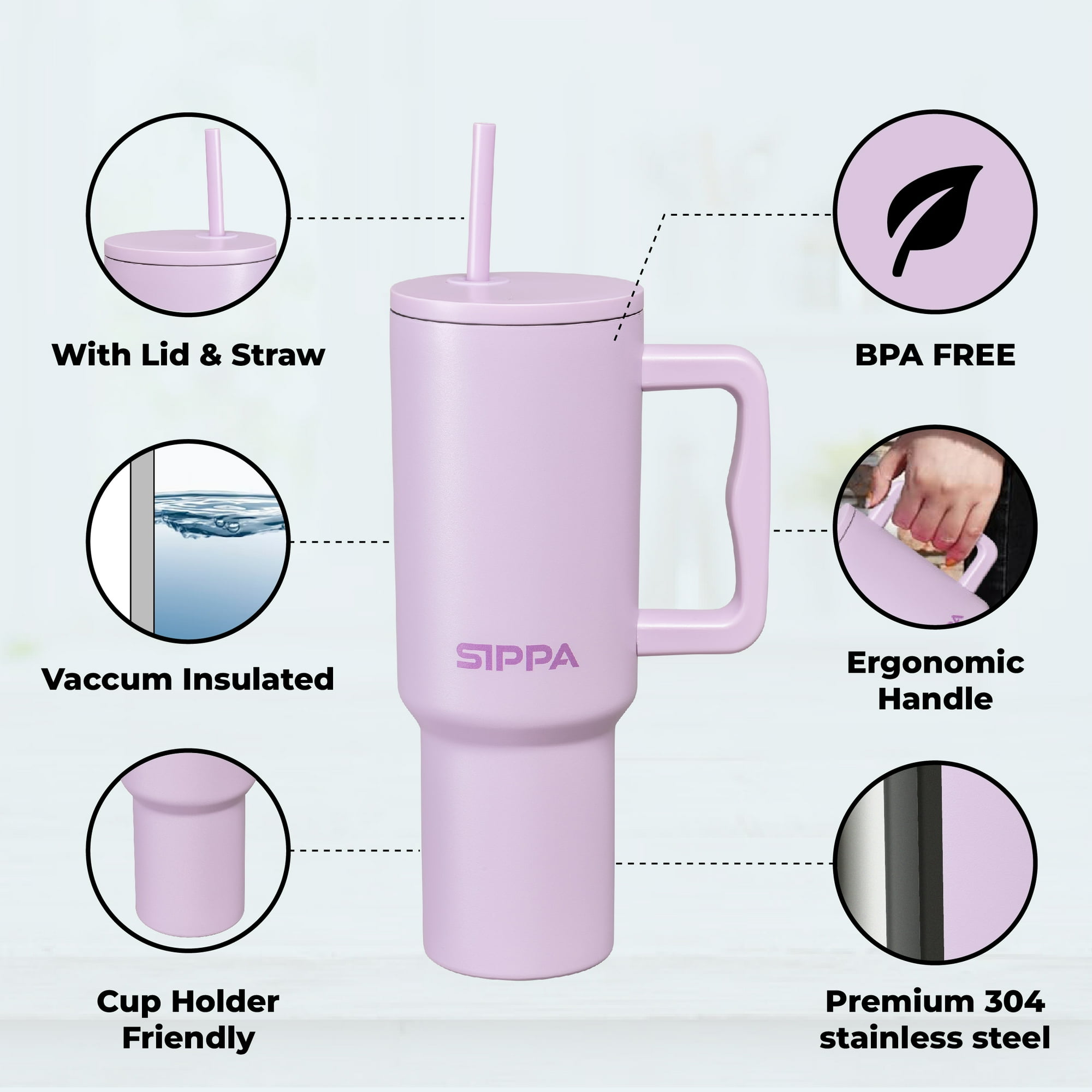 Click here for Sippa 40 Oz Stainless Steel Tumbler With Straw Lid... prices