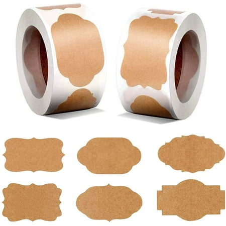 600Pcs Kraft Brown Vintage Label Stickers, Multipurpose Self-Adhesive ...