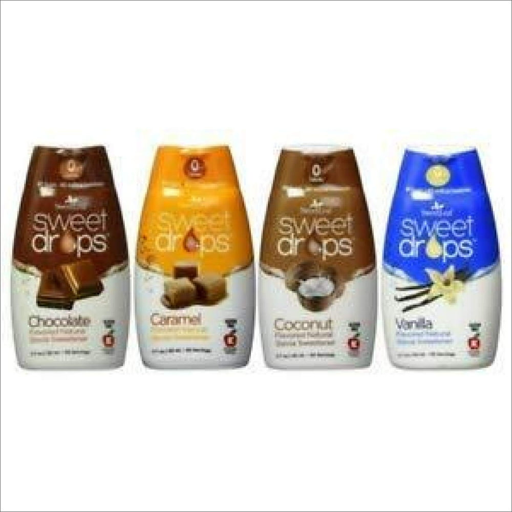 SweetLeaf Sweet Drops Flavored Stevia Sweetener 4 Flavor Variety Bundle ...