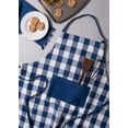 Design Imports Navy Heavyweight Check Fringed Chef Kitchen Apron, 32 ...