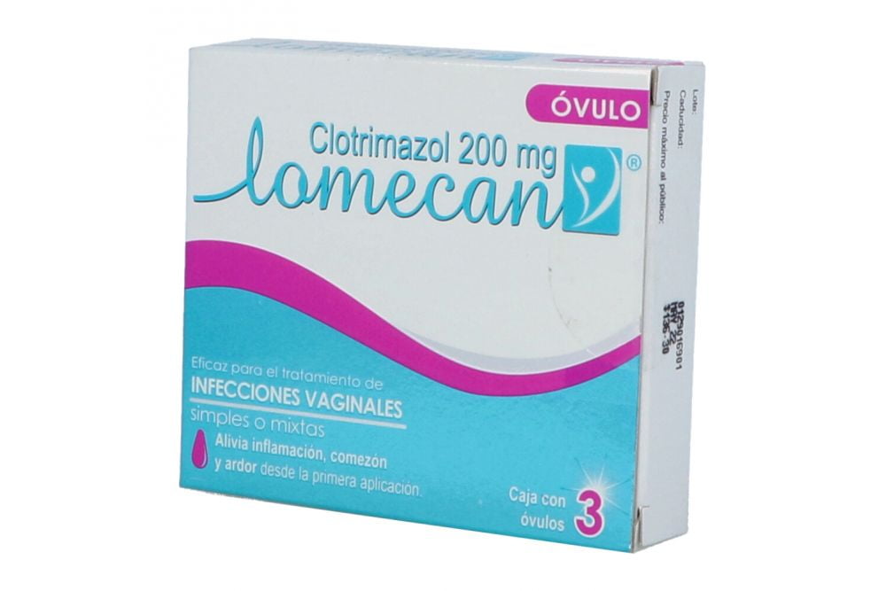 Lomecan 200 mg Caja Con 3 Óvulos Vaginales Lomecan 200 mg 3 óvulos ...