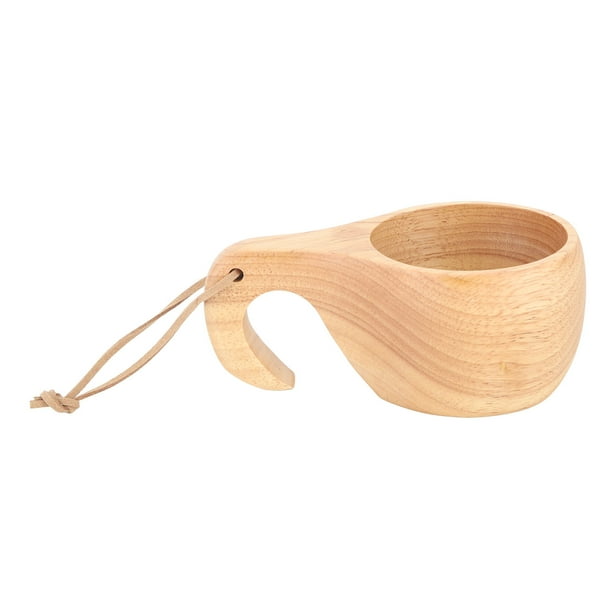 200ml Rubber Wood Cup Portable Coffee Cup Durable Milk Mug with Handle ...