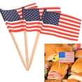 50pc Mini American Flag Toothpicks Party Cupcake Decoration Sandwich ...