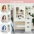 Modern Makeup Vanity Desk with LED Lighted Mirror, 4 Drawers, 2 Storage ...