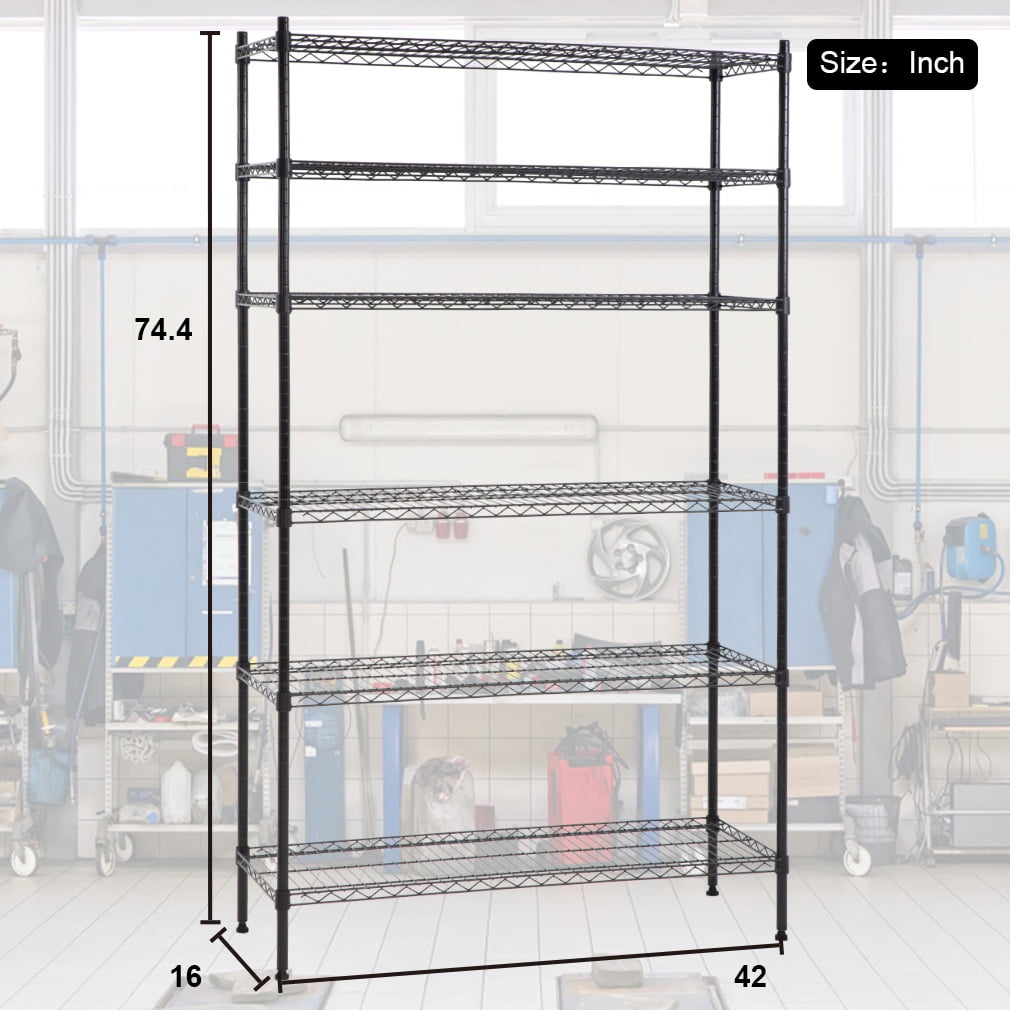 Heavy Duty 6 Shelf Wire Shelving Unit for Storage - NSF Certified ...