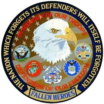 BACK PATCH FALLEN HEROES DEFENDERS FREEDOM Military Vet - Walmart.com