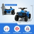 TOBBI 6V Kids ATV Quad Car, 4 Wheeler Toy with LED Headlight, Horn, Speed Indicator, Blue ...