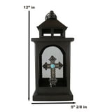 European Rustic Western Turquoise Scroll Cross Electric Metal Lantern ...