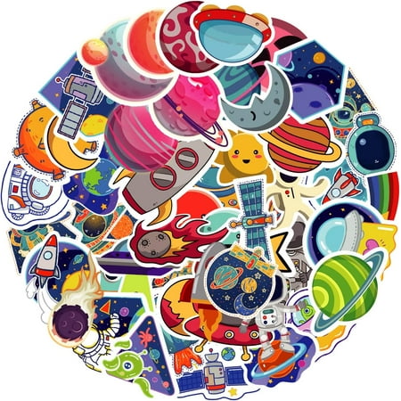 Solar System Astronaut Stickers for Water Bottle(50 Pcs),Gift for Kids ...