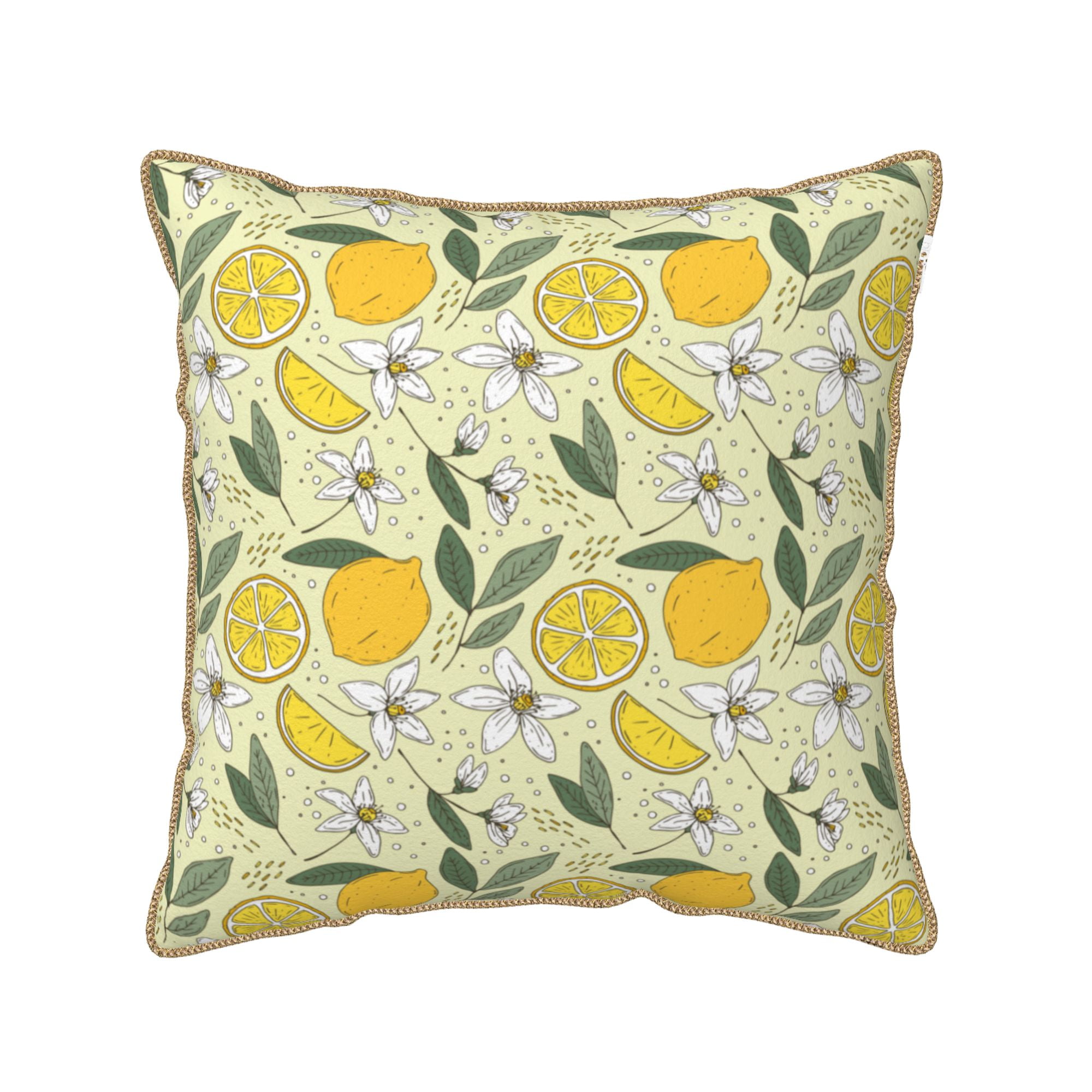 ZNDUO Cartoon Seamless Lemon Pattern Throw Pillows for Couch-Indoor ...