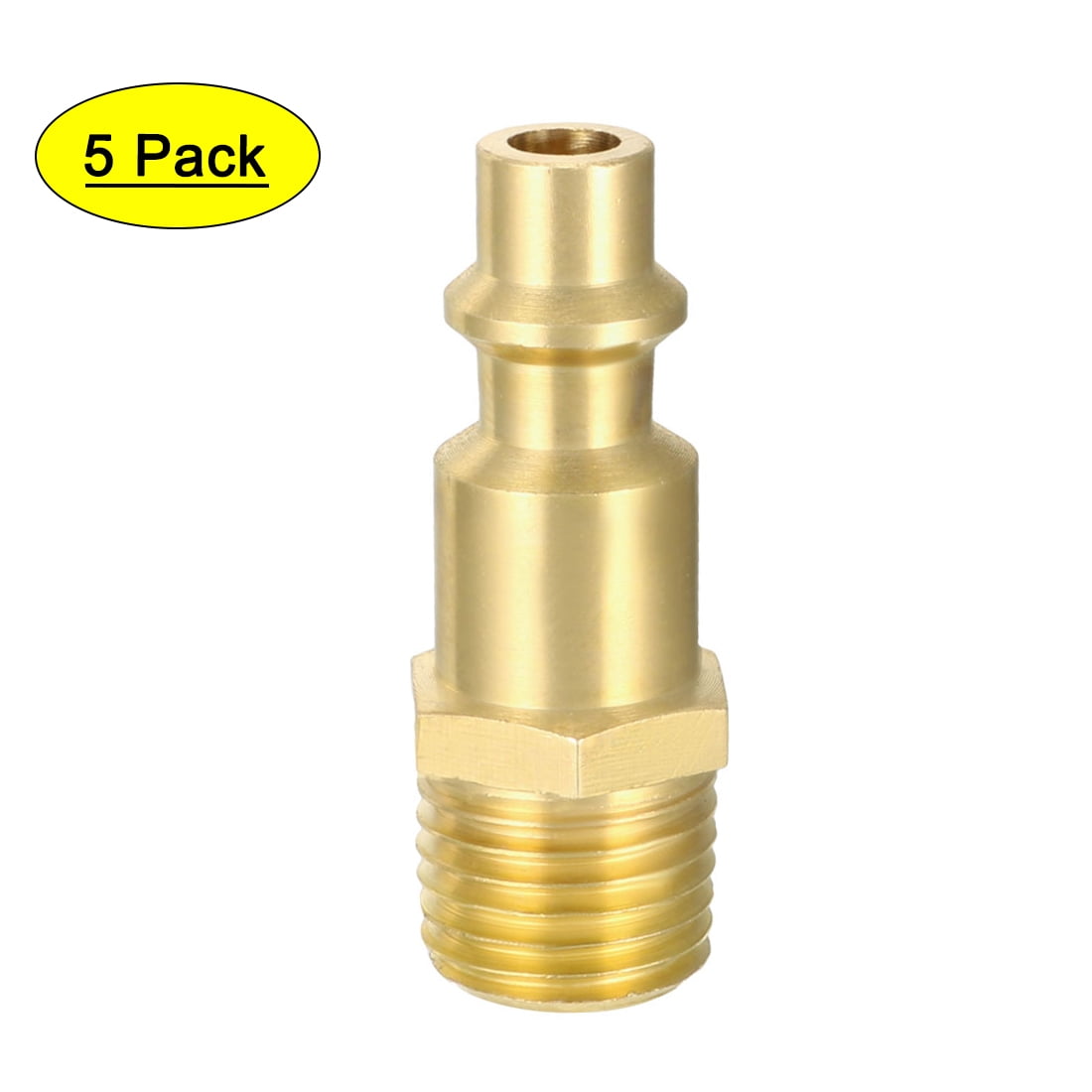 Uxcell Quick Coupler Air Quick Connect Fitting 1/4NPT Male Thread Brass ...