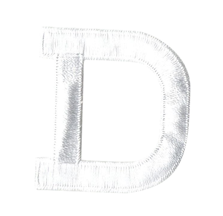Alphabet Letter - D - Color White - 2" Block Style - Iron On ...