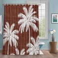 Brown Palm Trees Shower Curtain for Bathroom, Summer Beach Tropical ...