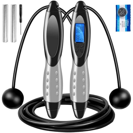 Digital Counting Speed Jumping Rope, Indoor Outdoor Adjustable Counting ...