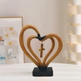 BAOPAI Romantic Two Hearts Resin Desktop Ornaments for Valentine's Day ...
