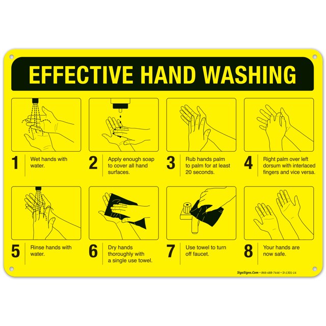 Hand Washing Sign, - Walmart.com