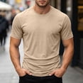 Antinious Men Solid Round Neck Pullover Short Sleeve Versatile Vacation ...