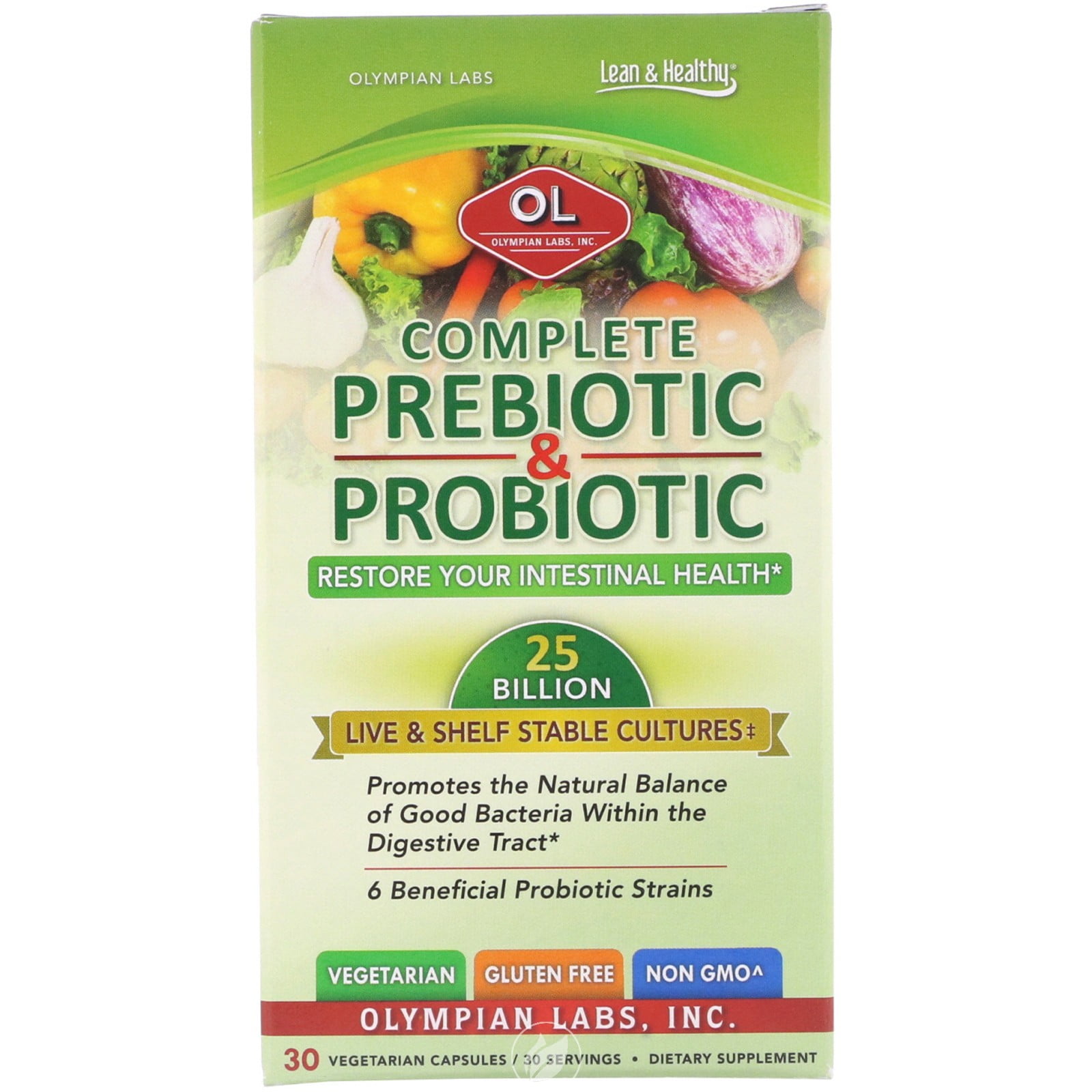 Pre/probiotic Supplement Olympian Labs - 25 Billion Live/shelf Stable ...