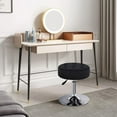 Walmart Black Vanity Stool, Adjustable Height Swivel Chair, Round ...