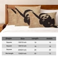 Black Brown Sloth Throw Pillow Covers 16 x 16 Inch Pillow Covers Set of ...